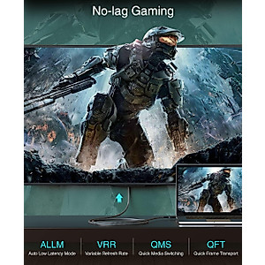 BlueRigger Certified 10K 8K HDMI Cable - 6FT (8K 60Hz Ultra HD, 48Gbps High Speed, eARC, HDR10, 4:4:4, HDCP 2.3) - Compatible with Game Consoles, HDTV, Apple TV, Monitor, Blu-Ray