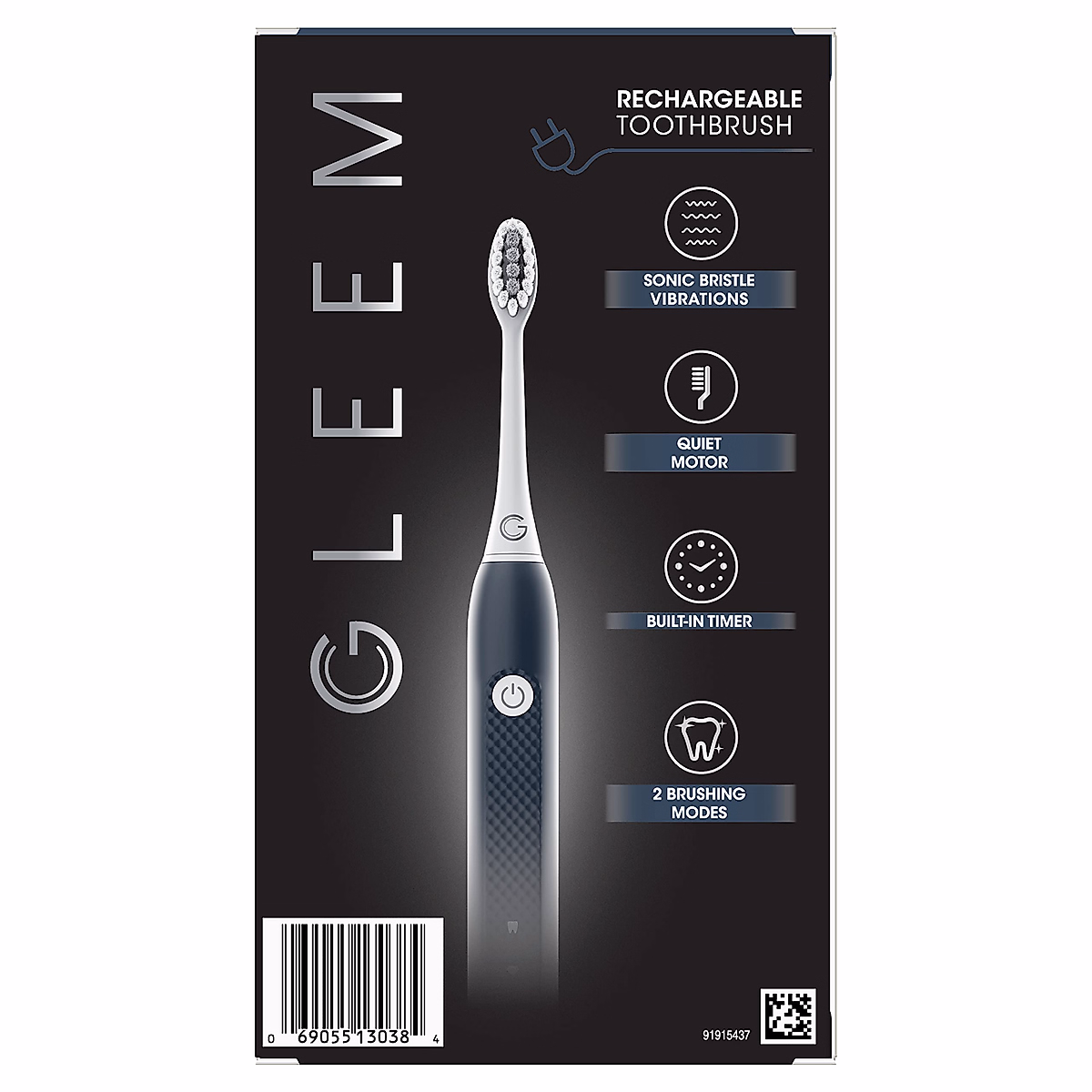 Gleem Rechargeable Electric Toothbrush, Nautical Blue