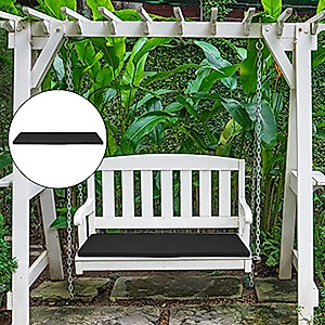 Nobranded Water-Resistant 47 x 16.5 x 2 Inch Outdoor Bench/Settee Cushion, Patio Furniture Swing Cushion - Black
