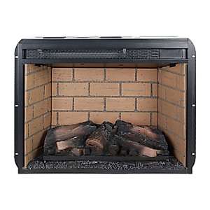 23 Inch Electric Fireplace Insert, Infrared Quartz Heater with Wall Tiles Background, 1500 W, 5018 BTU, Overheating Protection, Remote, Timer