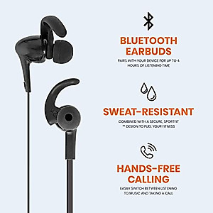 Black Bluetooth Sports Earbuds