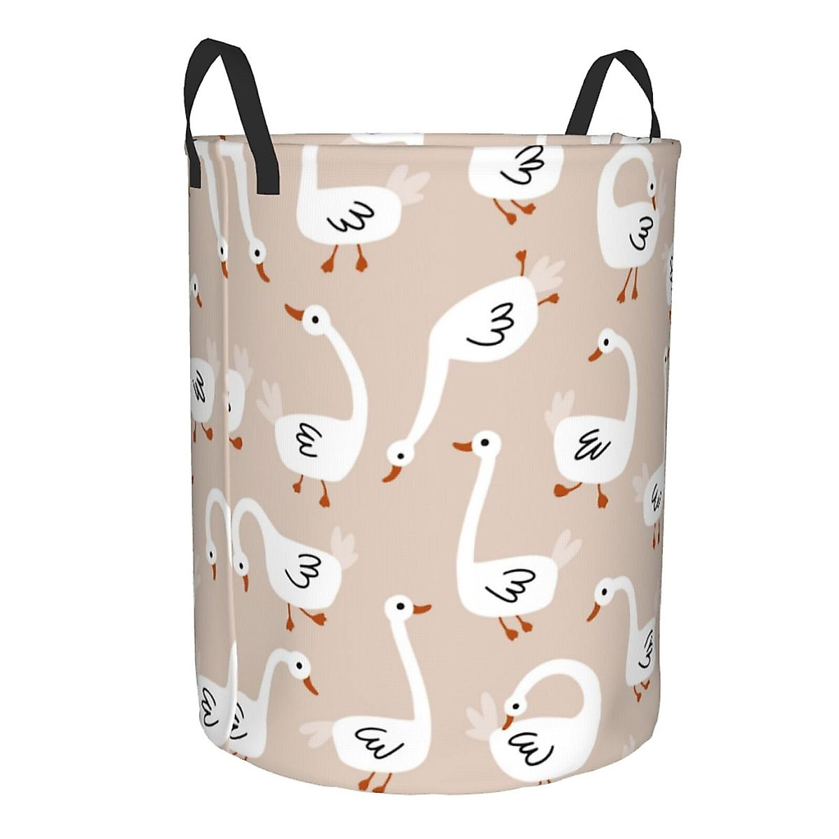 Pevtufa White Goose Foldable Laundry Basket Organizer,Fabric Clothes Toy Storage Basket Nursery Hamper Storage Bin For Household Bedroom, Bathroom, College Dorm-Small