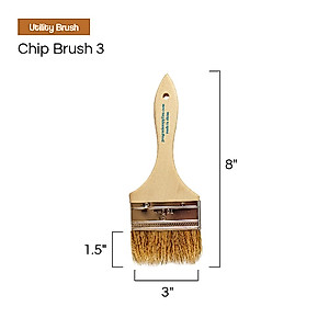 Vermeer Chip Paint Brushes - 24-Pack - 3" Chip Brushes for Paints, Stains, Varnishes, Glues, & Gesso - Home Improvement - Interior & Exterior Use