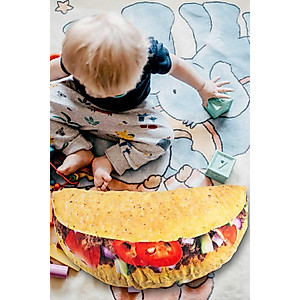 ZIGFRUIT Taco Plush Pillow Mexican Food Funny 3D Giant Food Plush Stuffed Pillow Novelty Throw Cushion Stuffed Animal Toy 23"