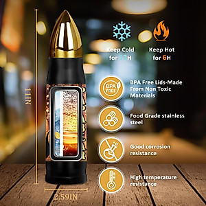 RHONGE Gifts For Dad, Papa Bear Tumbler 17 Oz, Best Gifts For Dad From Son Daughter, Bear Bullet Tumbler Present, Fathers Day Birthday Gift, Papa Cup