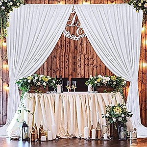 10 ft x 10 ft Wrinkle Free White Backdrop Curtain Panels, Polyester Photography Backdrop Drapes, Wedding Party Home Decoration Supplies