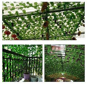 Botius 40 Ft Artificial Ivy Silk Vines Fake Hanging Plants High Simulation Garlands Greenery Chain for Home Wedding Wall Party Decoration, Pack of 5