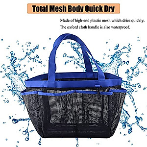 WKJHO Mesh Portable Shower Caddy Tote Bag for College Dorm Room Essentials,Large Hanging Shower Tote Basket Toiletry for Bathroom Accessories(black)