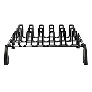 Organize It All 9 Pair Floor Shoe Rack | Storage and Organization | Great For Bedroom | Entryway | Closet | Compact Design | Black
