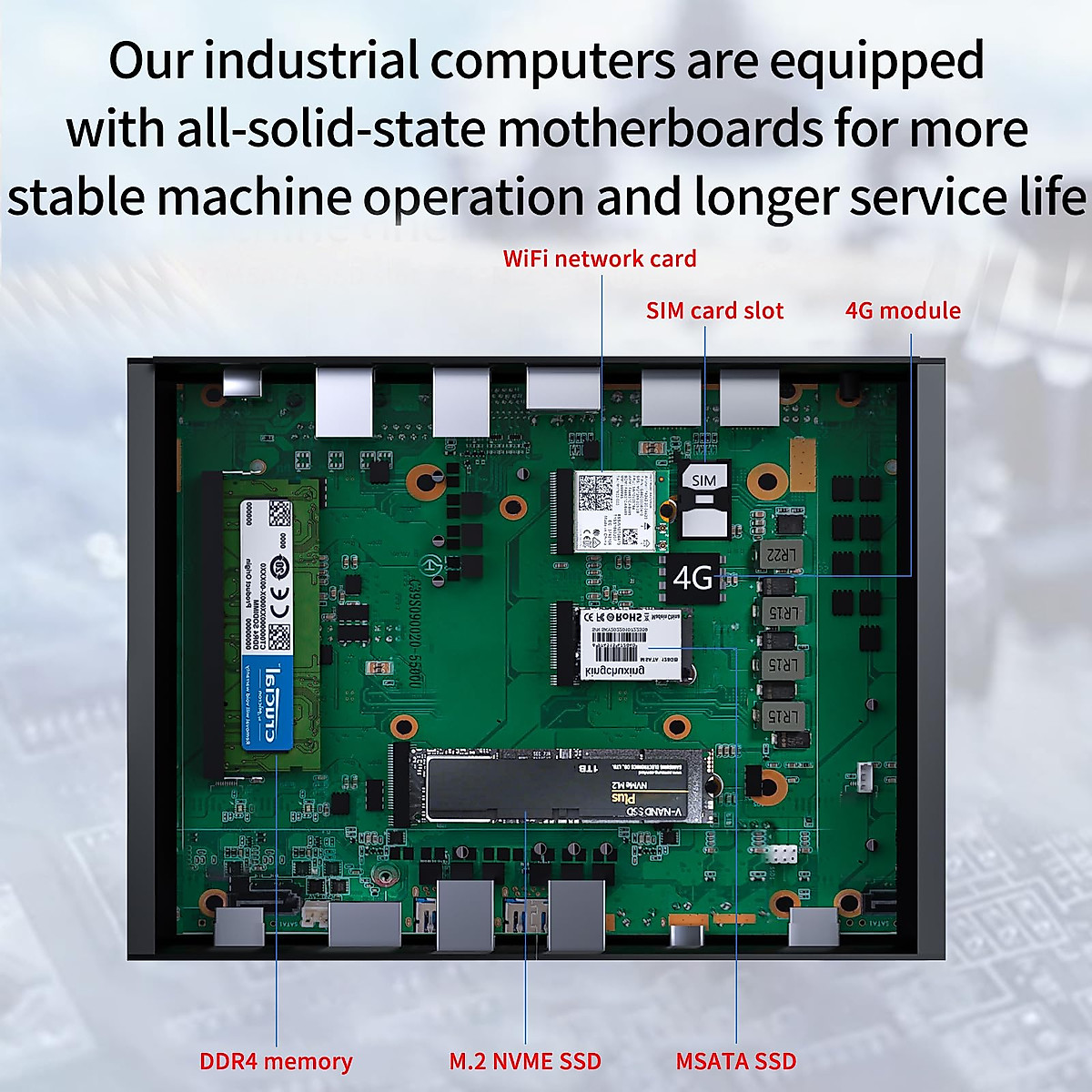 Kinupute Fanless Industrial PC, Mini Desktop Computer i7-7510U, Windows 10 Pro, 16G DDR4, 256G Msata SSD, Dual 2.5G LAN, 6xCOM RS232/RS485, HDMI/VGA, WiFi 5/BT4.0, Auto Power On, Full Metal Case