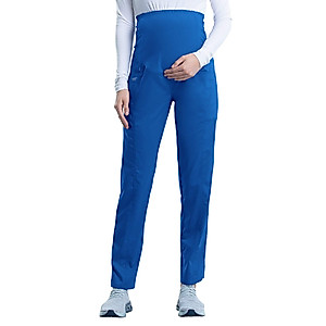 Cherokee Women Scrubs Pant Workwear Revolution Maternity Straight Leg Plus Size WW155, 3XL, Royal
