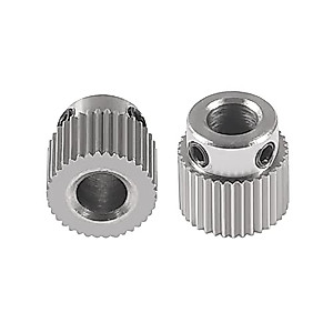 Aokin Stainless Steel Extruder Wheel Gear 36 Teeth Drive Gear 3D Printer Parts for Creality Ender 3, Ender 3 Pro, Ender 3 V2, Ender 5/5 Pro/5 Plus, CR-10/10S, CR-10 S4, CR-10 S5, 5 Pcs with a Wrench