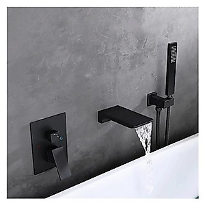 LIANTE All Copper Concealed Bathtub Faucet Into The Wall Faucet Beside The Bathtub Flush Mounted Pressurized Shower Shower Suit,kitchen faucet, Black, WJ5520