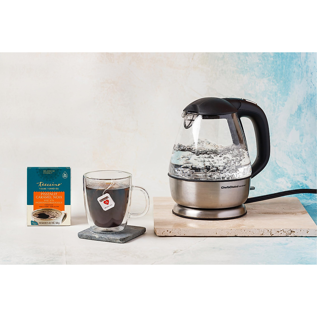 Teeccino Dandelion Caramel Nut Tea - Caffeine Free, Roasted Herbal Tea with Prebiotics, 3x More Herbs than Regular Tea Bags, Gluten Free - 10 Tea Bags