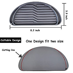 2 Pcs Refrigerator Drip Catcher Tray, Reusable Silicone Refrigerator Water Dispenser Pan, Fridge Spills Water Pad Catch Basin for Drainage (Semi-Circular, Grey)