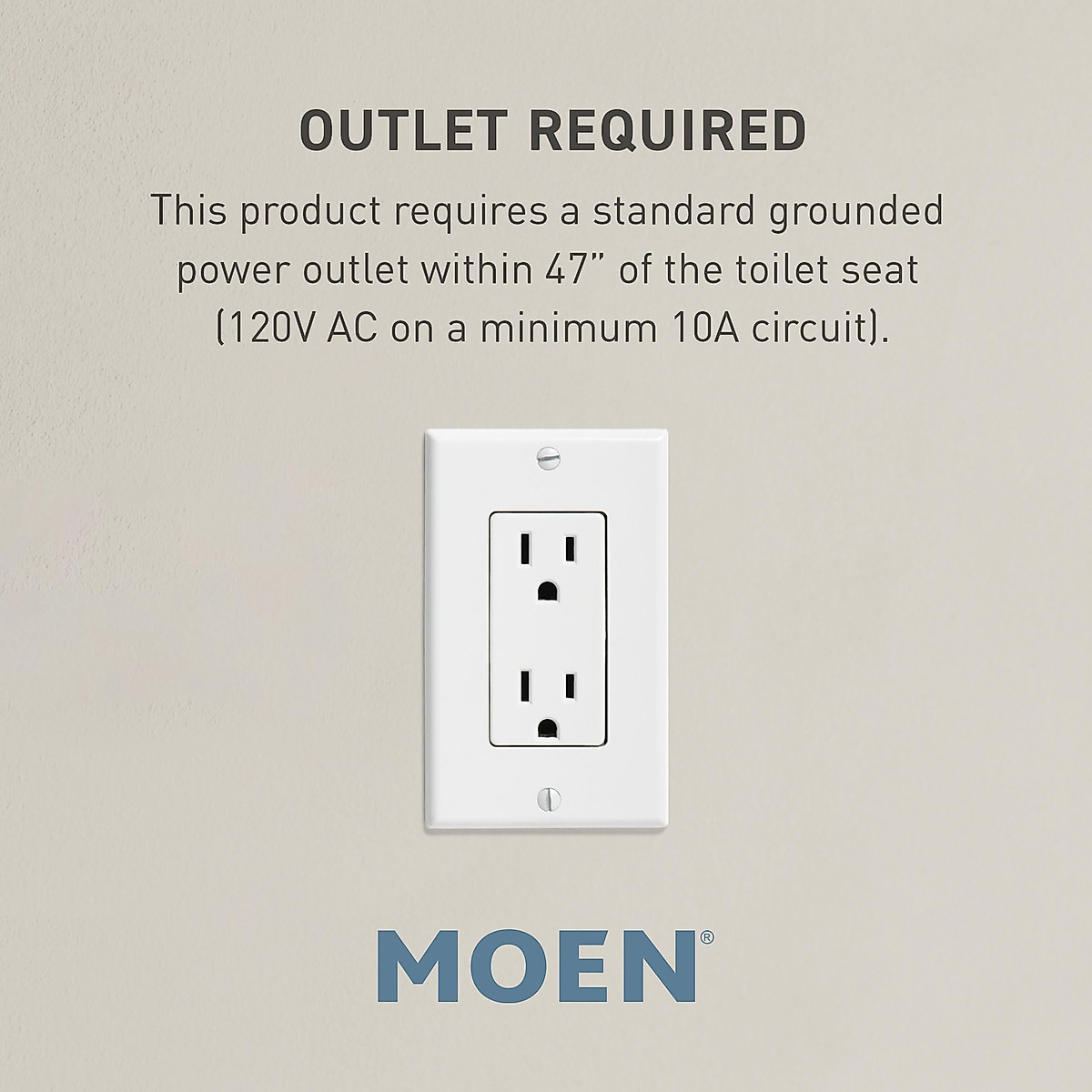 Moen EB1000 3-Series Standard Electronic Bidet Toilet Seat, White