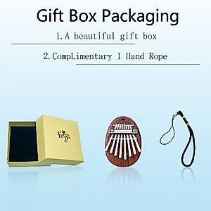 Mini 8 Key Kalimba Thumb Piano Gifts for Kids Beginners Music Lovers Players, Cute Instrument Pendant Keychain Accessories, Wood Finger Thumb piano, Musical good accessory Pendant Gift