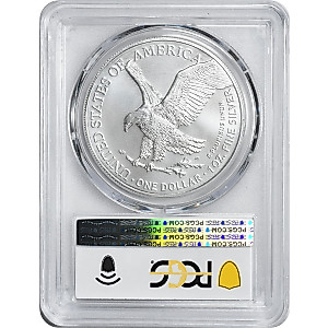 2023 W $1 American Silver Eagle Dollar, First Strike, Struck at West Point Label, No Mint Mark PCGS MS70