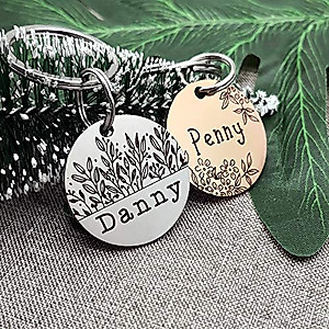 YiXiEr Cute Custom Pet ID Tags, Dog Tag and Cat Tag Personalized Engraved Double Sided - Round Stainless Steel