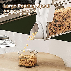 LANGMINGDE 1 Piece Cereal Containers Storage, 2.8L/95oz Airtight Large Dry Food Storage Containers with Pouring Spout Measuring Cup for Snacks Grain Rice,BPA Free Dispenser Plastic Bin, 1PC