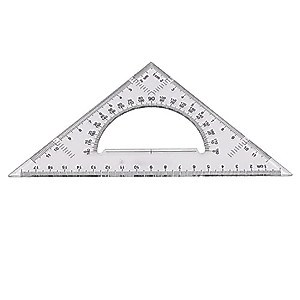 Pack of 2 Transparent Triangle Plastic Ruler Scale Set Square:30/60 Degree & 45/90 Degree Angle Acrylic Architectural Drawing Drafting Tool School Classroom Kids Triangular Rulers