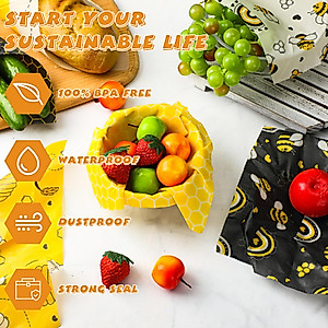 Tranqun 27 Pack Beeswax Wraps for Food Reusable Beeswax Assorted Bread Storage Wrap Fresh Food Keeper for Covering Dishes Sandwich Cheese Fruit Bread Snacks 3 L 9 M 15 S Sizes