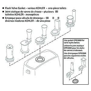 Kohler GP83996 Gasket , Black , 4.9 x 0.8 x 6 inches, 1 Count (Pack of 1)
