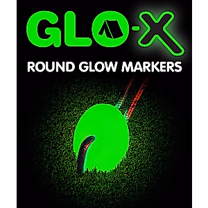 GLO-X Round Glow Markers -Pack of 4 - Powerful Glow in The Dark Camping Accessories for Tent Campers- Solar Powered Markers 12+ Hours Illumination