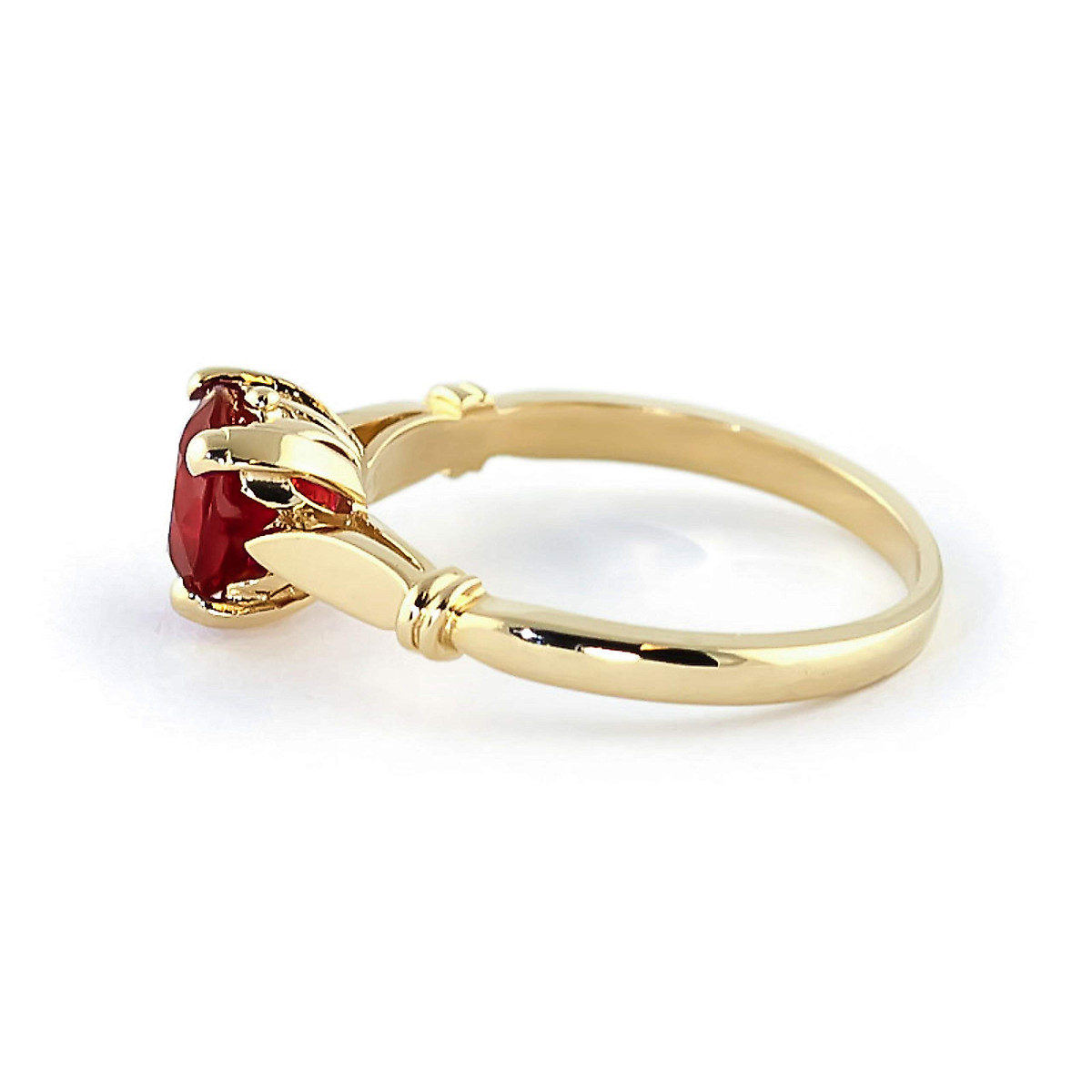 Galaxy Gold GG 14k Solid Yellow Gold Solitaire 2 ct Ruby Ring - Size 8