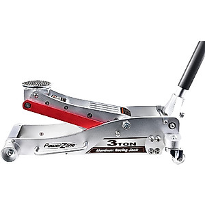 Power Zone 680061 3-Ton Aluminum Hydraulic Racing Jack, Lift Range: 3-3/4” to 19-5/16”,Silver,680061-A