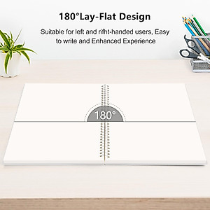 RETTACY Blank Journal Notebook, 2-Pack, B5 Blank Spiral Notebook with 160 Pages per Pack, Medium 7.6'' × 10'', 68 LB/100 GSM Thick Paper, Flexible Plastic Cover, for Sketching, Drawing