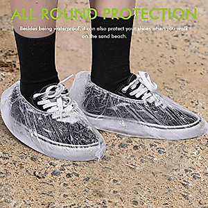 Disposable Boot and Shoe Covers for Floor, Carpet, Shoe Protectors, Durable Non-Slip (Clear,400)