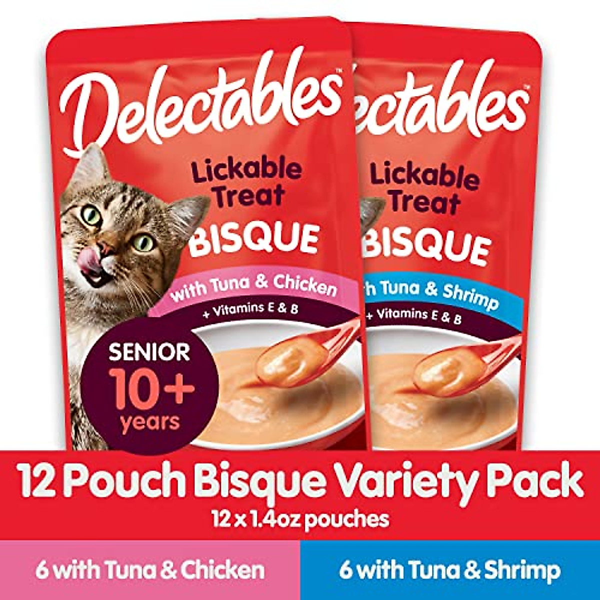 Delectables Bisque Senior Cat Treat Variety Pack, 1.4-oz, case of 12