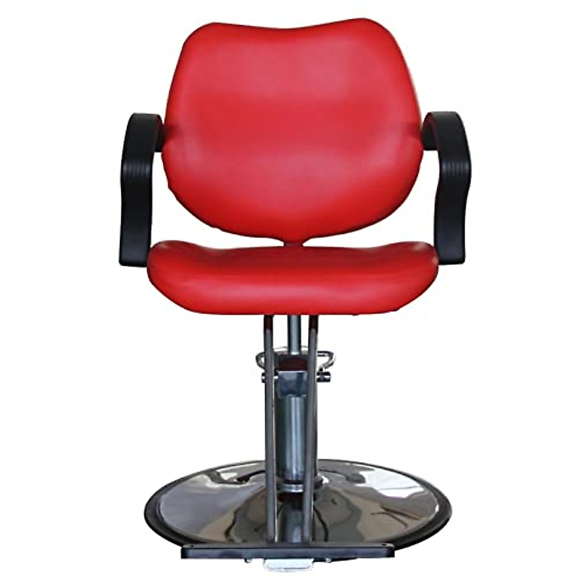 Funnylife Red Round Base Hydraulic Pump Styling Chair Barber Chair Salon Beauty Equipment