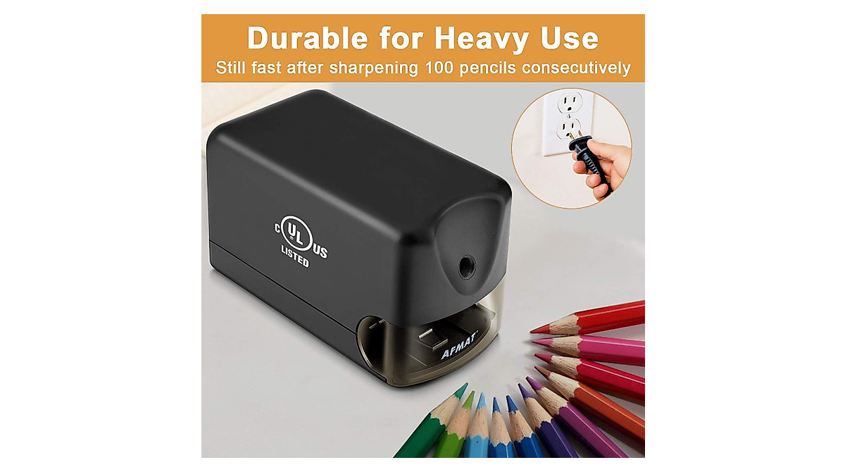 AFMAT Electric Pencil Sharpener Heavy Duty for Classroom + Fully ...
