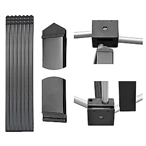 10x8Ft Pop-up Exhibition Display Booth with Case Black Trade Show Podium Promotion Counter Spotlight Receptive Extruded Aluminum Curved Frame Portable US Delivery