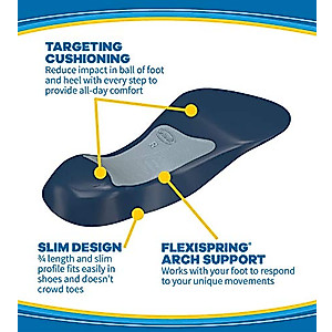 Dr. Scholl’s Tri-Comfort Insoles // Comfort for Heel, Arch and Ball of Foot with Targeted Cushioning and Arch Support (for Men's 8-12, also Available Women's 6-10)