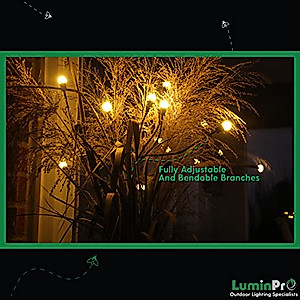 Lumin PRO Solar Lights Outdoor Waterproof Firefly Lights | Bendable & Adjustable | 8LED 2 Pack | Solar Outdoor Lights | Garden, Pathways, Yards, Patios, Landscapes | Outdoor Lights for Patio