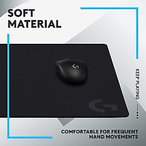 Logitech G640 Large Cloth Gaming Mouse Pad, Optimized for Gaming Sensors, Moderate Surface Friction, Non-Slip Mouse Mat - Black