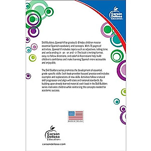 Carson Dellosa Skill Builders Level 2 Spanish Workbook for Kids Grades 6-8, Spanish Vocabulary Builder for Kids Ages 11-14, 6th– 8th Grade Spanish Workbook, Learn Spanish Parts of Speech, Time & More