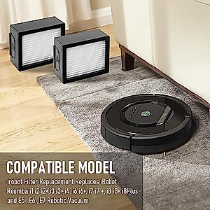 ALSTON HEPA Filter Replacements 12PCS for iRobot Roomba I E & J Series, i7 i7+/plus i3 i3+ i4 i6 i6+ i8 i8+ E5 E6 E7, High Efficiency Roomba Filters with Cleaning Brush…