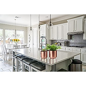 Vixdonos Copper-Tone Metal Succulent Planter Pots, 6/5.2 Inch Plant Pots Pack 2 Flower Pots Indoor with Drainage Hole