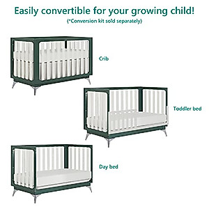 Sweetpea Baby Ultra Modern 4-in-1 Convertible Crib in Green in Olive, Greenguard Gold Certified , 58.5x30x47 Inch (Pack of 1)