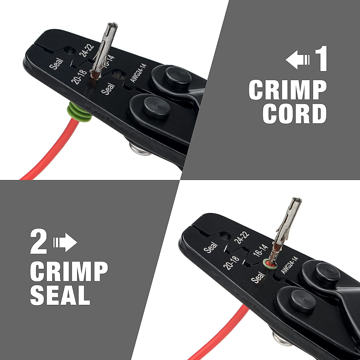 iCrimp Delphi Weather Pack Crimper, Metri Pack Crimping Tool, Wire Crimper for Sealed Weatherproof Automotive Electrical Connectors AWG14 to AWG24