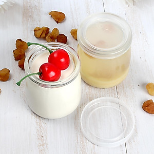 Yogurt Container Lids, Clear Plastic Food Storage Replacement Lids Compatible with Yogurt Glass Jars