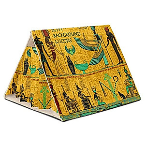 RATGDN Small Pet Hideout Ancient Egyptian Deities Hamster House Guinea Pig Playhouse for Dwarf Rabbits Hedgehogs Chinchillas