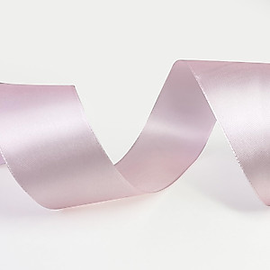 UOUYOO 1 1/2 Inch Pink Satin Ribbon 50 Yards Fabric Ribbons Roll for Gift Wrapping Flower Bouquet Bows Bouquet Bridal Bouquets Wedding Invitations