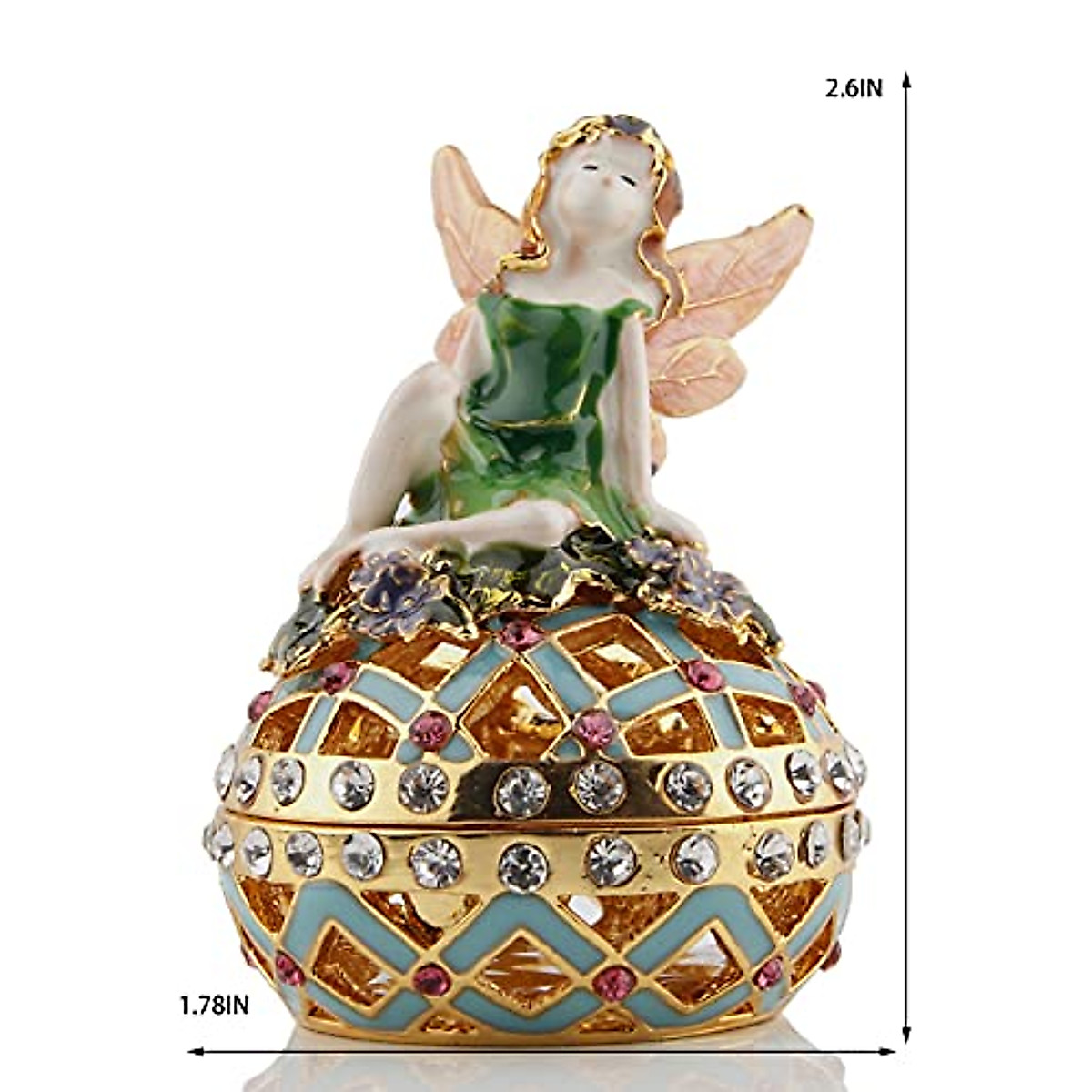 SEVENBEES Angel Figurines Collectibles Angel Gifts for Women Girls Jewelry Box Trinket Boxes Hinged Ring Holder