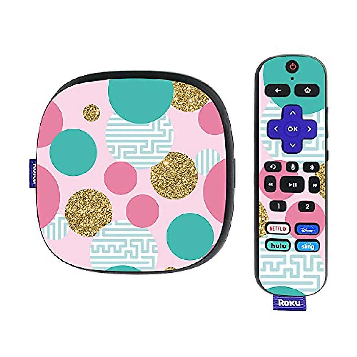 MightySkins Skin Compatible with Roku Ultra HDR 4K Streaming Media Player (2020) - Golden Bubbles | Protective, Durable, and Unique Vinyl Decal wrap Cover | Easy to Apply | Made in The USA