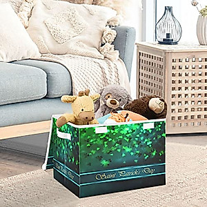 senya Storage Bins with Lids Foldable Storage Baskets Storage Cubes Collapsible Closet Organizer Containers with Cover Saint Patricks Day for Home Office Organizer Closet, Shelves, Toy, Nursery
